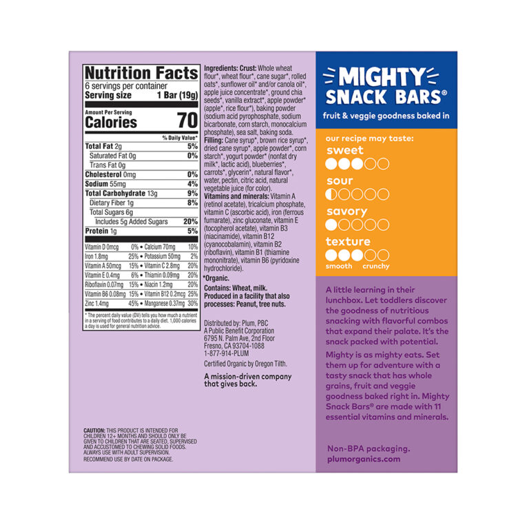 Blueberry Mighty Snack Bars® - Plum Organics